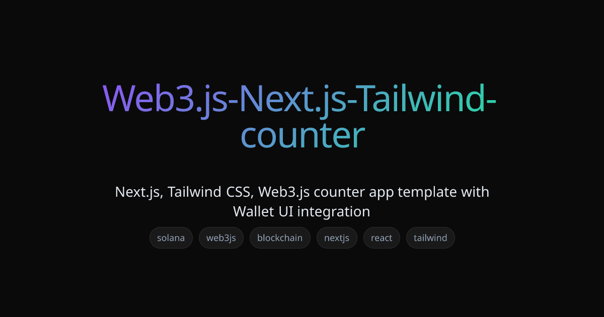 Web3js Counter - Solana Template