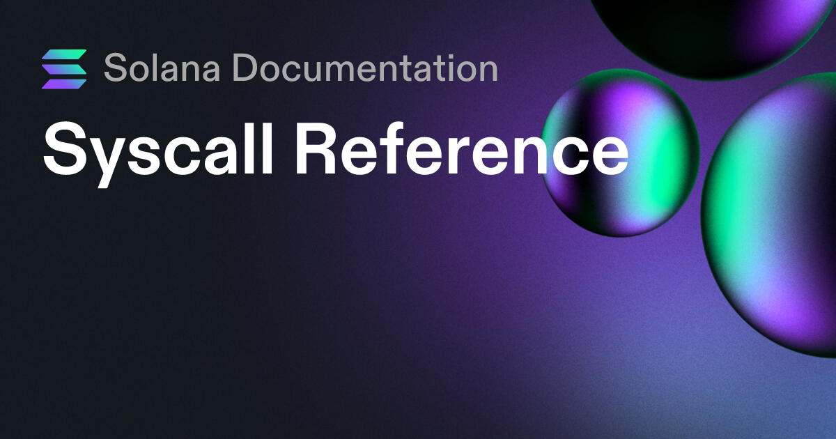 Referencia de syscall | Solana